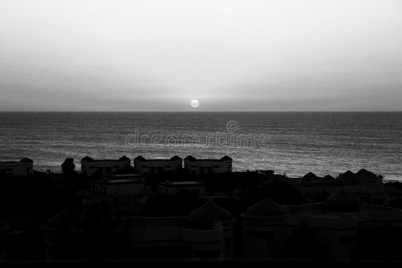 Beautiful Early Sunset on the Background Stock Image - Image of ocean ...