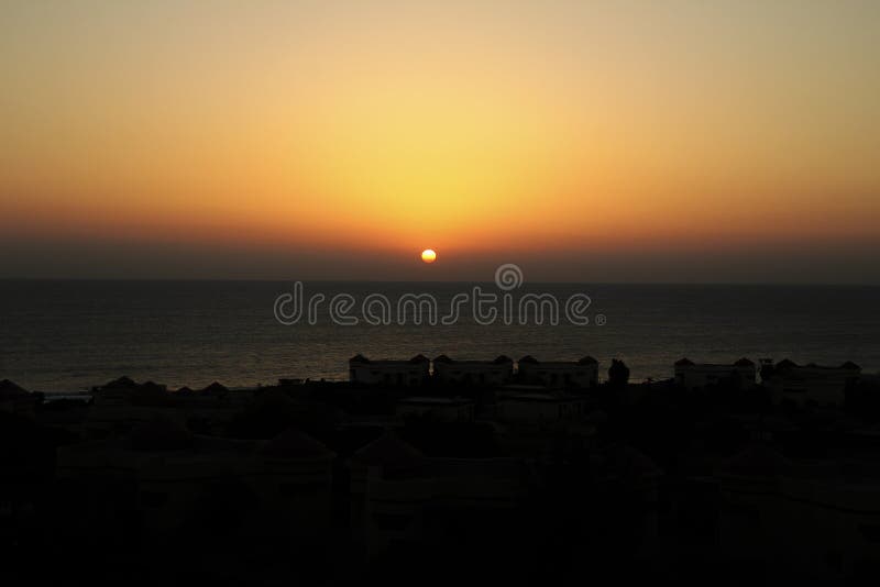 Beautiful Early Sunset on the Sea Stock Image - Image of sunset, clear ...