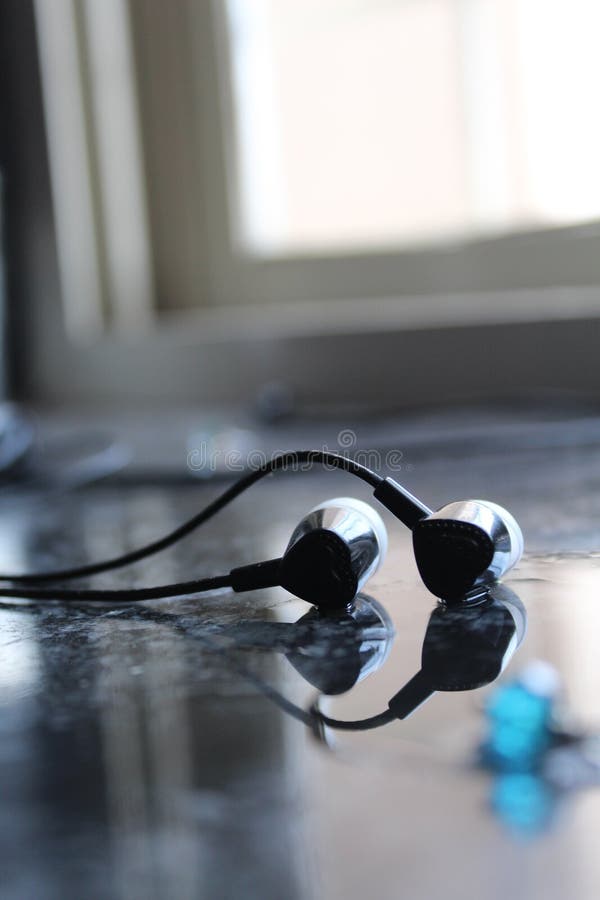 Beautiful Earphones on Marble Stock Image - Image of design, circle ...