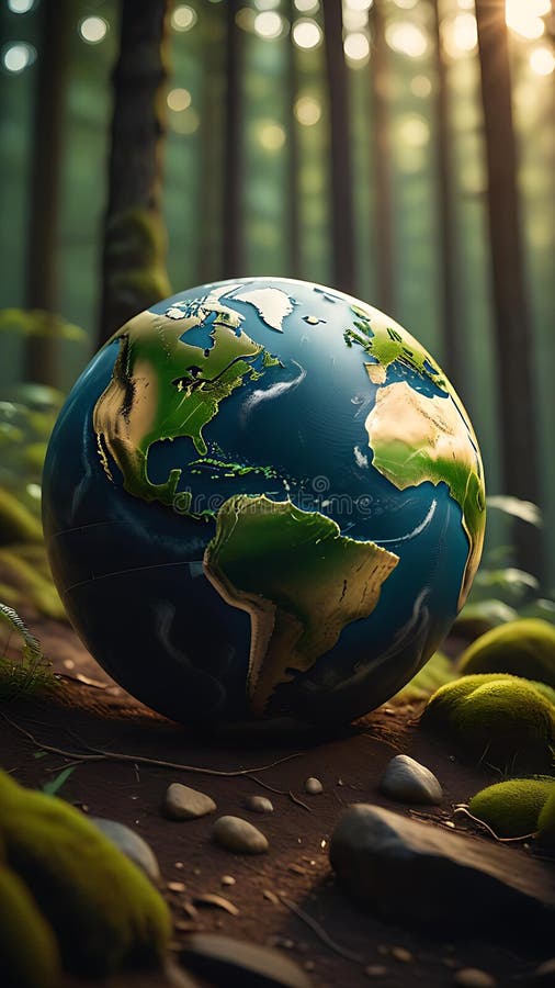 The Beautiful Earth in a Forest Setting Stock Illustration ...