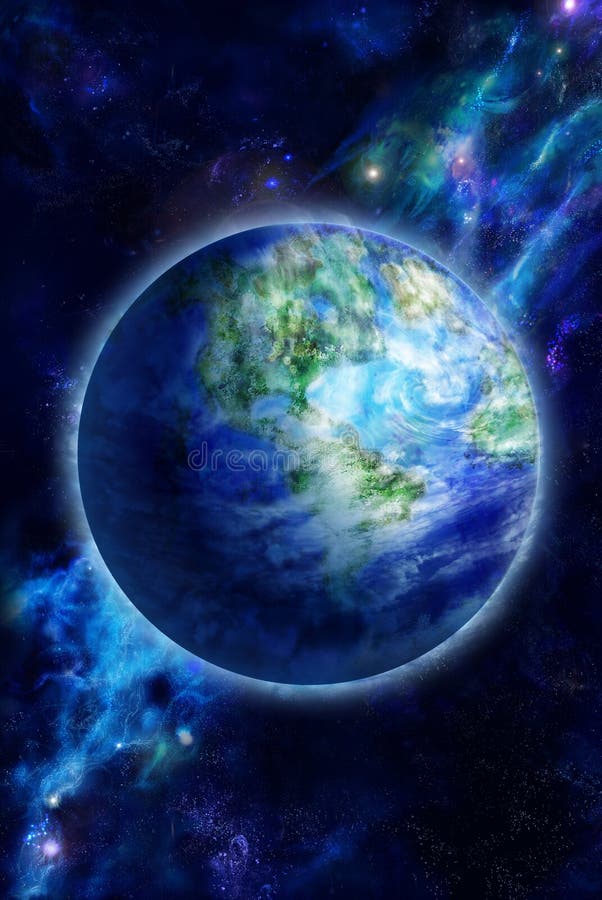 Beautiful Earth is in Space Stock Illustration - Illustration of astro ...