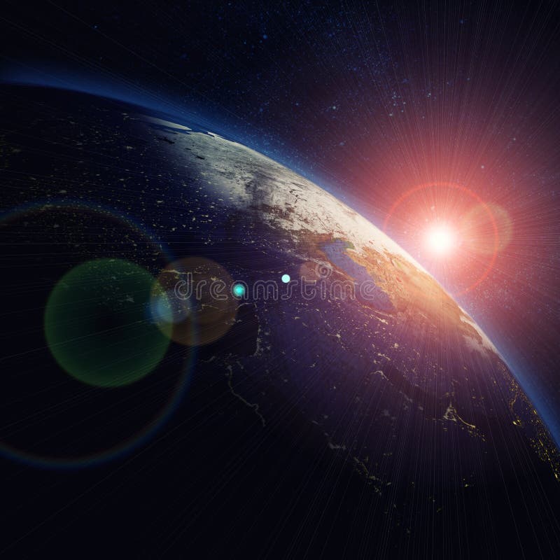 Beautiful earth in space stock illustration. Illustration of geography ...