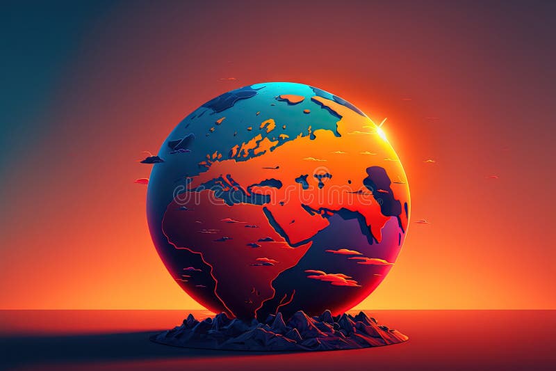 Beautiful Earth sunset stock illustration. Illustration of wallpaper ...