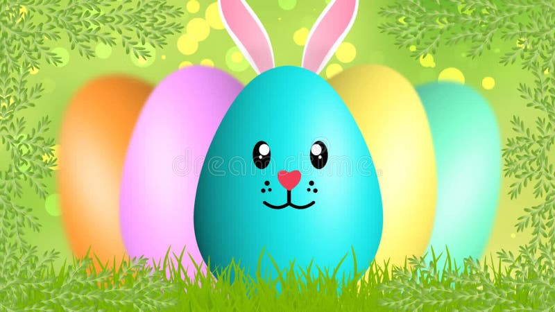 Beautiful Easter Animation with Waving Leafs, Grass and Blur Background ...