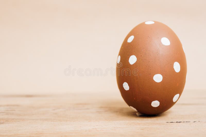 Beautiful Easter Brown Egg on Wooden Stock Photo - Image of painted ...