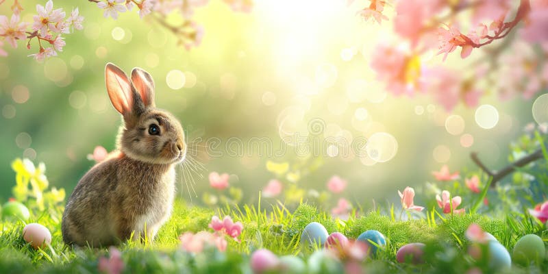 A Beautiful Easter Bunny and Colorful Eggs with Space To Write a ...