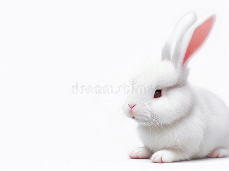 Beautiful Easter Card with Cute Bunny on White Background with Copy ...