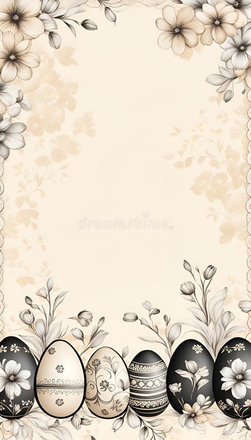 Beautiful Easter Card Frame in Old Fashioned Style Stock Illustration ...