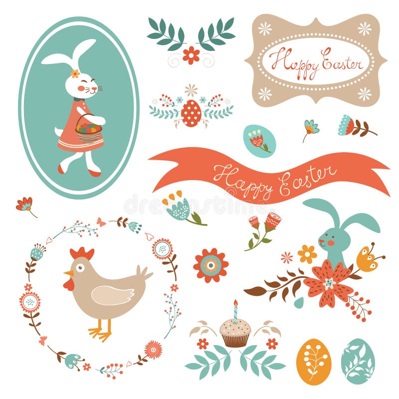 Beautiful Easter Collection Stock Vector - Illustration of drawing ...
