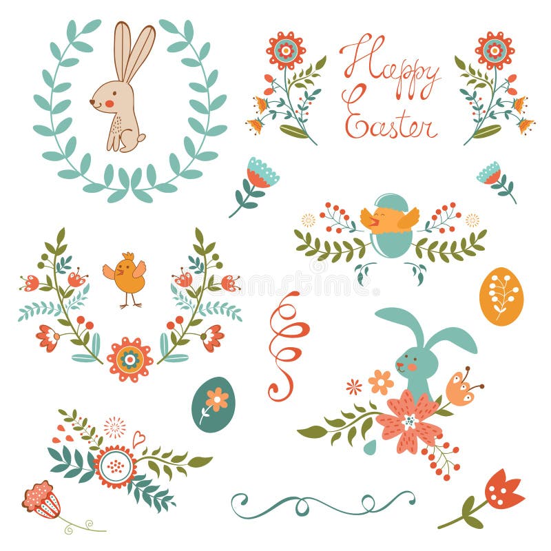 Beautiful Easter Collection Stock Vector - Illustration of drawing ...