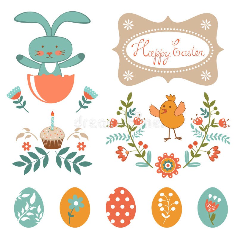 Beautiful Easter Collection Stock Vector - Illustration of drawing ...