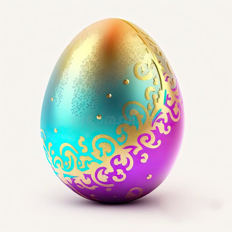 Beautiful Easter Colored Egg with Gloss Colors. Generative AI Stock ...