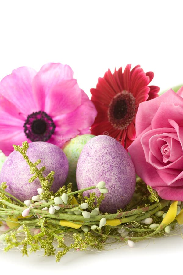 Easter Egg in Pink with Roses in Country Style Stock Image - Image of ...