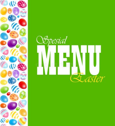 Beautiful Easter Egg Menu Vector Illustration Stock Vector ...