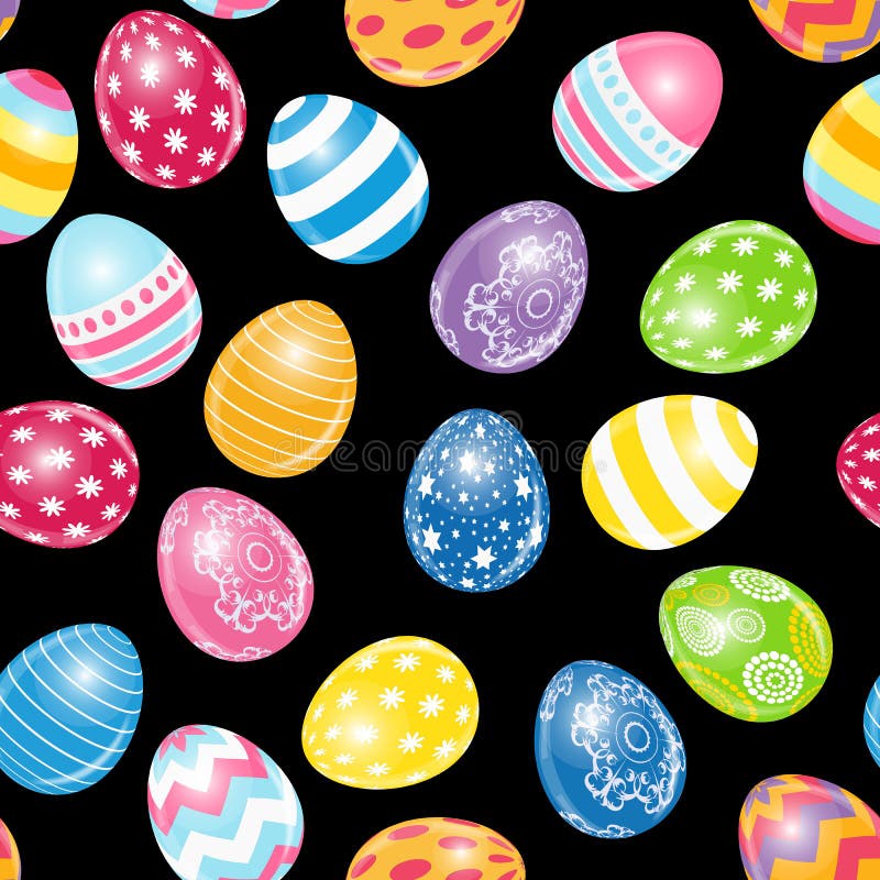 Beautiful Easter Egg Seamless Pattern Background Stock Vector ...