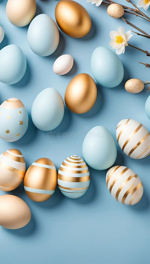 Beautiful Easter Eggs with Copy Space Stock Illustration - Illustration ...