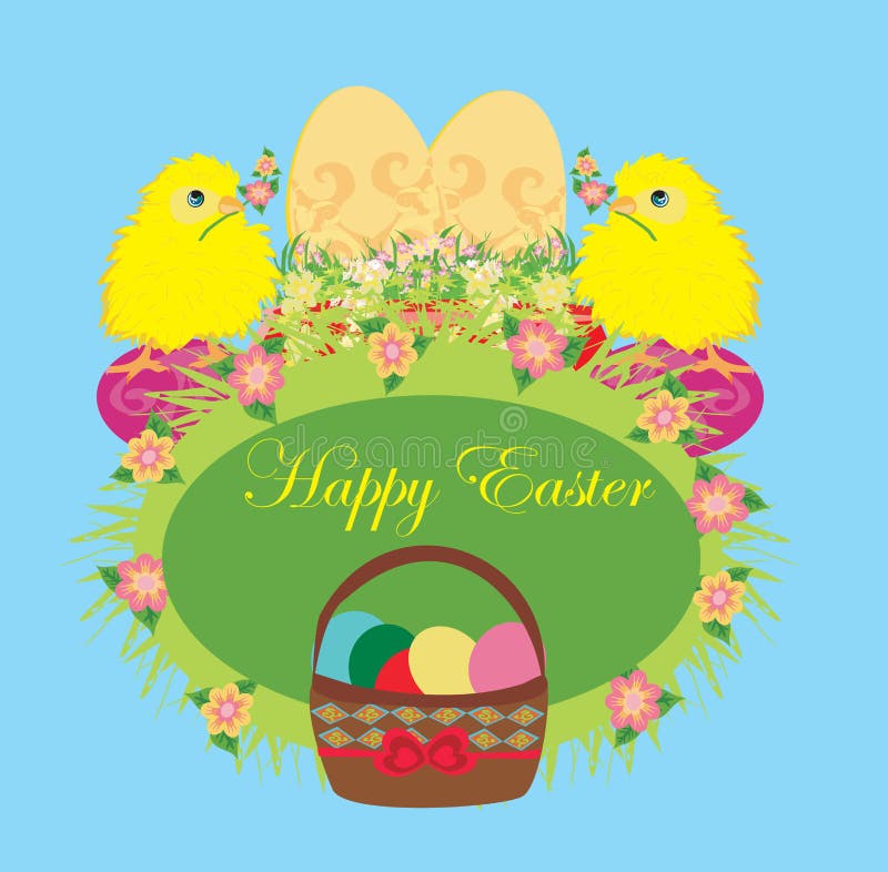 Beautiful Easter Greeting Card Stock Vector - Illustration of abstract ...