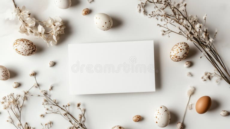 Beautiful Easter Greeting Card Template with Soft Floral and Egg ...
