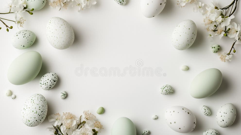 Beautiful Easter Greeting Card Template with Soft Floral and Egg ...