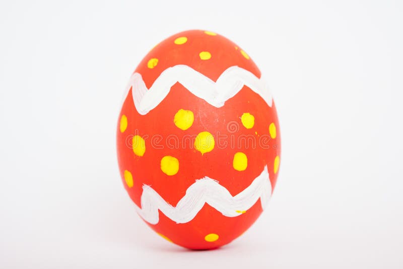 Beautiful Easter Red Egg Color Isolate on White Stock Image - Image of ...
