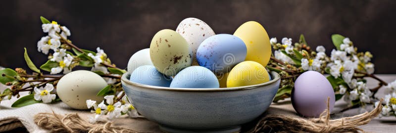 Beautiful Easter Scene. Delicate Spring Flowers Surrounding a ...