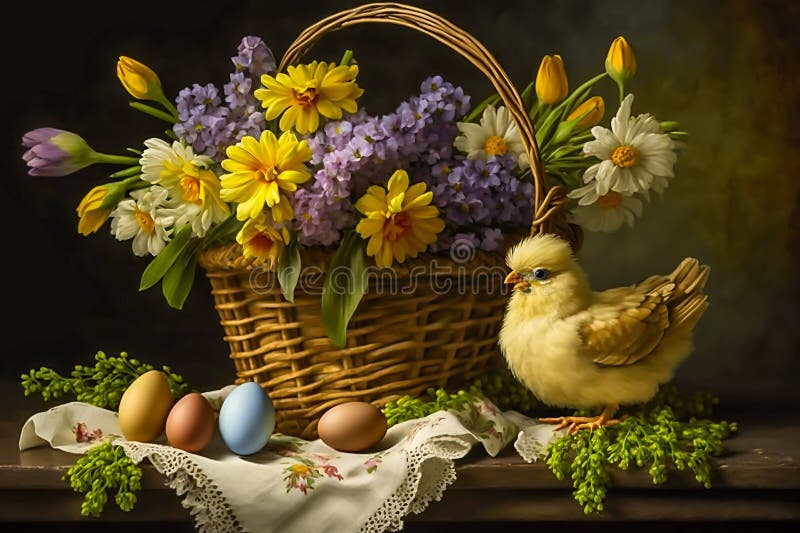 - Beautiful Easter Still Life in the Evening Light Generative Ai. Stock ...