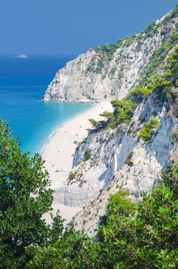 Beautiful Egremni beach stock photo. Image of azure, resort - 75487906