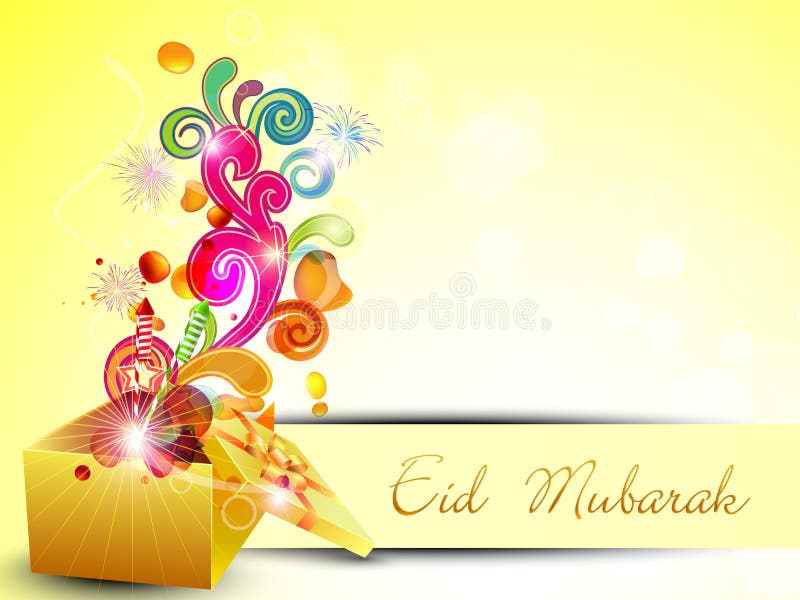 Beautiful Eid Mubarak Greeting Card. EPS 10. Stock Vector ...
