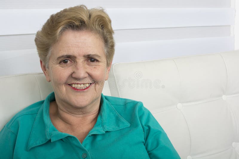 Beautiful elderly lady. stock photo. Image of contented - 93803866
