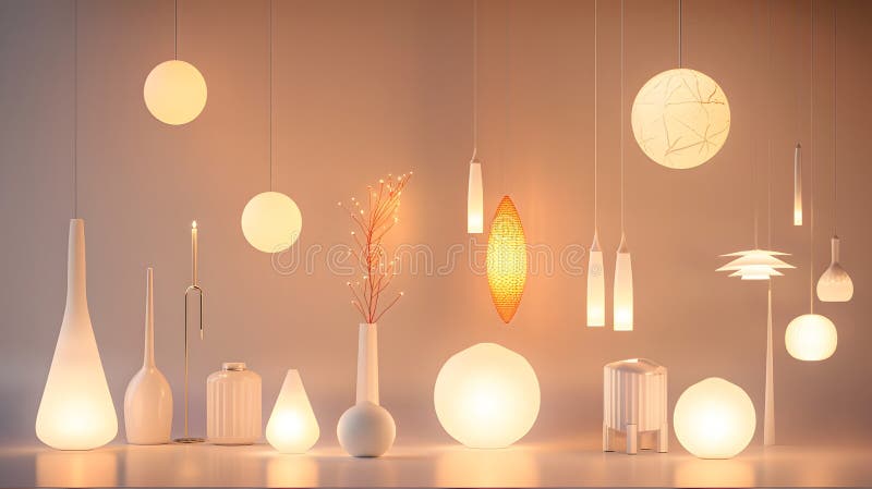 Beautiful Electric Bulbs for Interior Design Ideas Stock Illustration ...