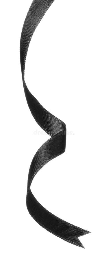 Beautiful Elegant Black Ribbon Isolated on White Stock Image - Image of ...