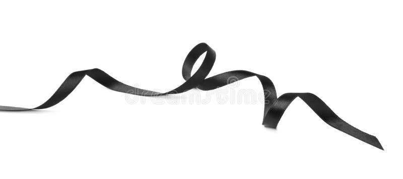 Beautiful Elegant Black Ribbon Isolated on White Stock Image - Image of ...