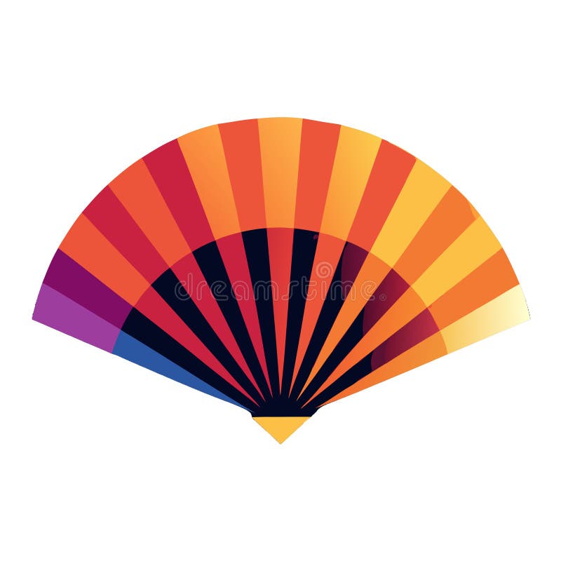 Beautiful Elegant Colorful Fan Stock Illustration - Illustration of ...