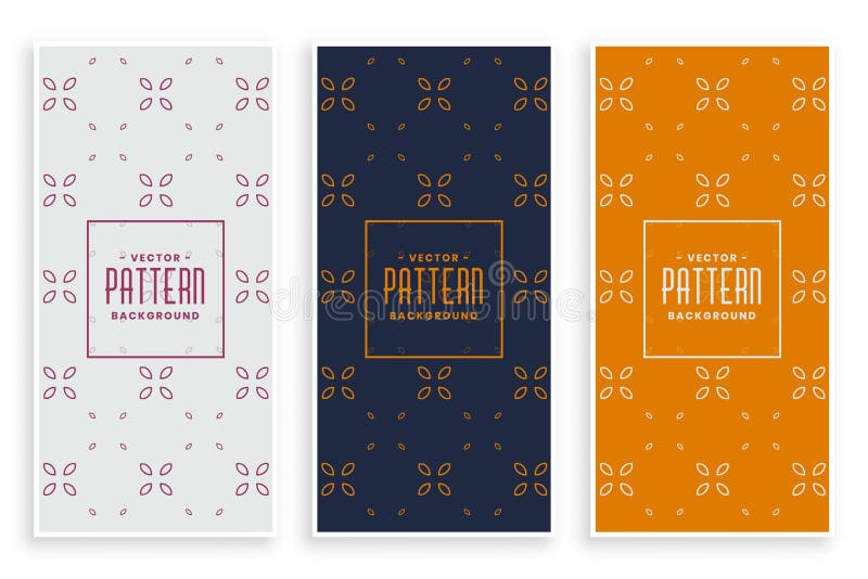 Beautiful Elegant Floral Pattern Banners Set Stock Vector ...