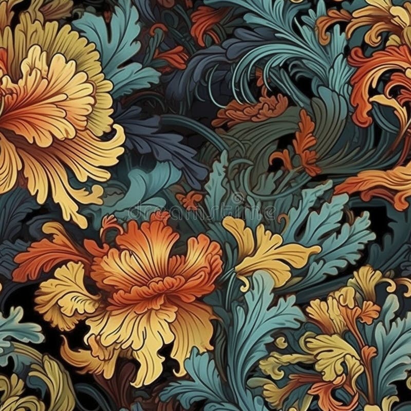 Beautiful Elegant Flower Seamless Pattern, Created with Generative AI ...