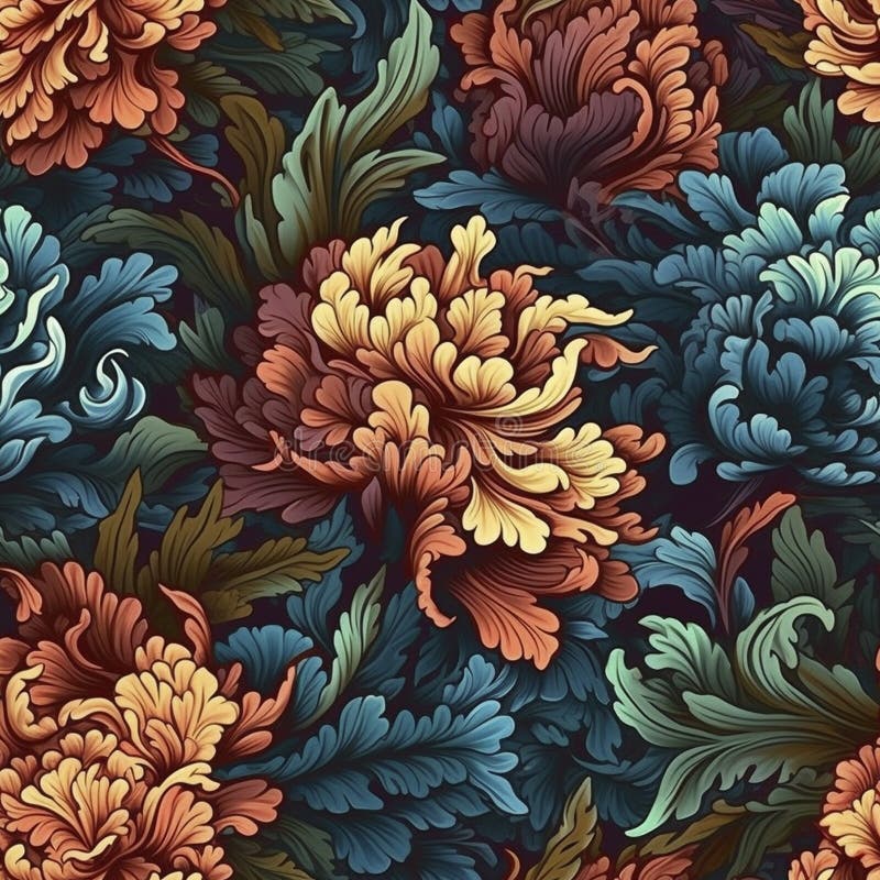Beautiful Elegant Flower Seamless Pattern, Created with Generative AI ...