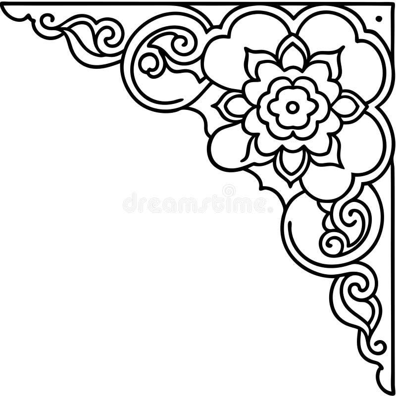 Elegant Modern Flower Graphic Corner Stock Photo - Illustration of ...