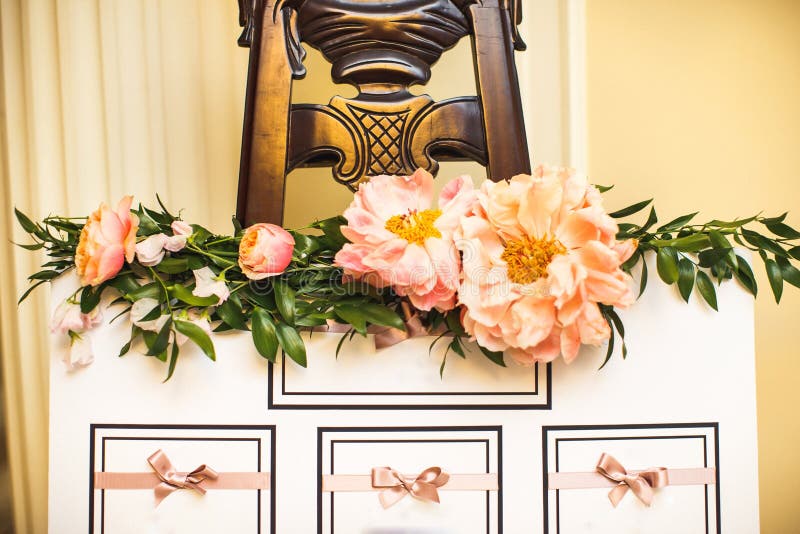 Beautiful Elegant Stylish Wedding Guest Table List Stock Image - Image ...