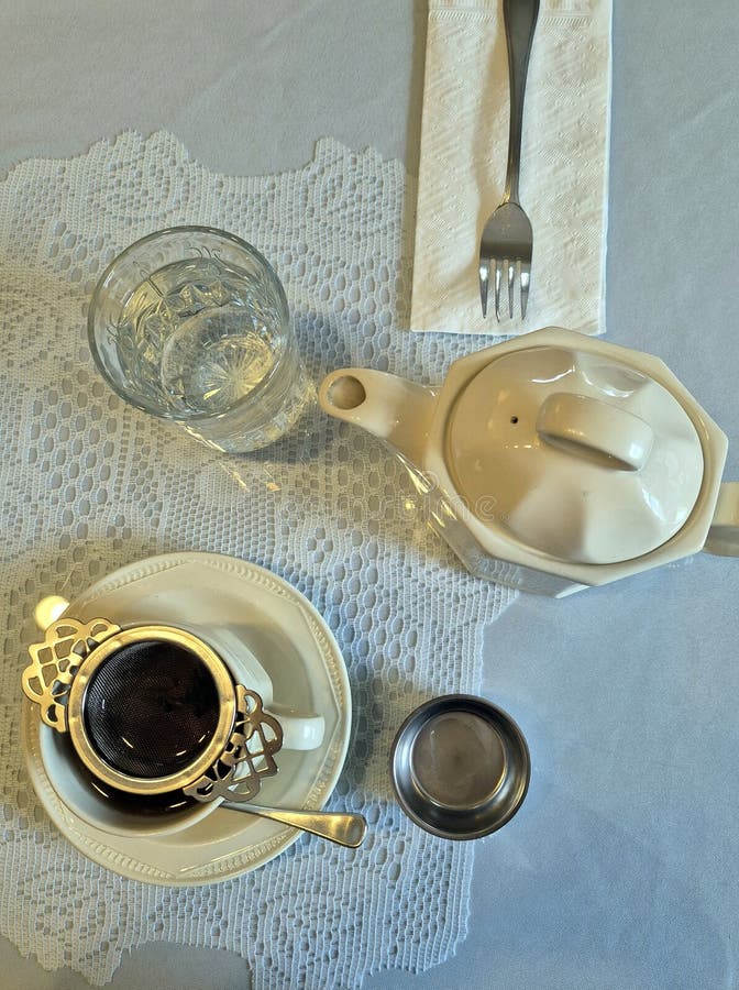Beautiful Elegant Table Setting for 5 O Clock Tea Stock Photo - Image ...