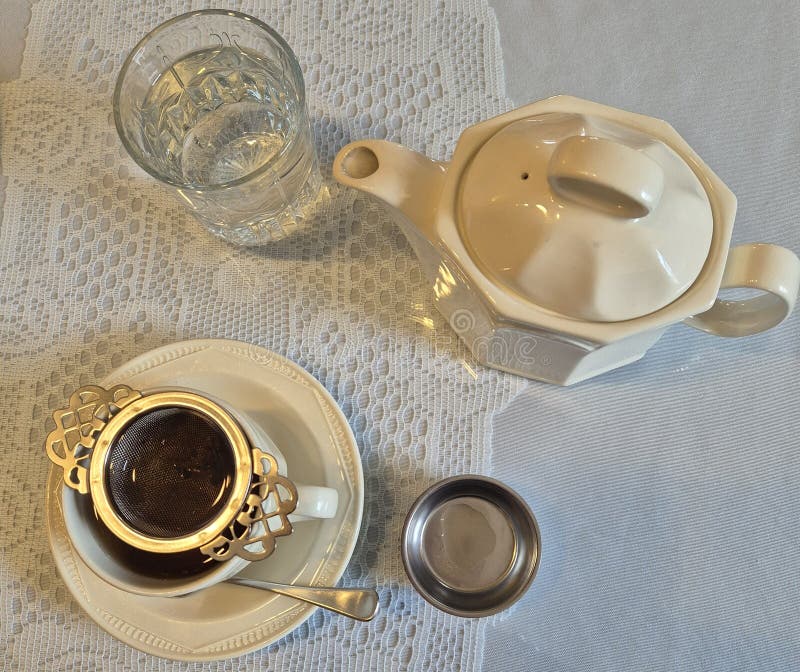 Beautiful Elegant Table Setting for 5 O Clock Tea Stock Photo - Image ...