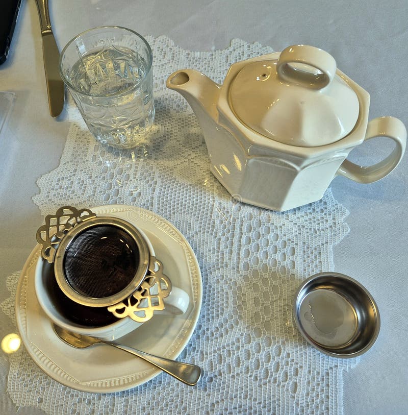 Beautiful Elegant Table Setting for 5 O Clock Tea Stock Photo - Image ...
