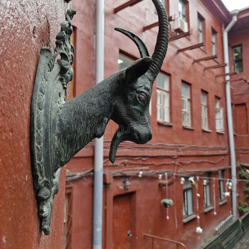 A Beautiful Element in the Form of a Forged Goat on the Wall As a ...