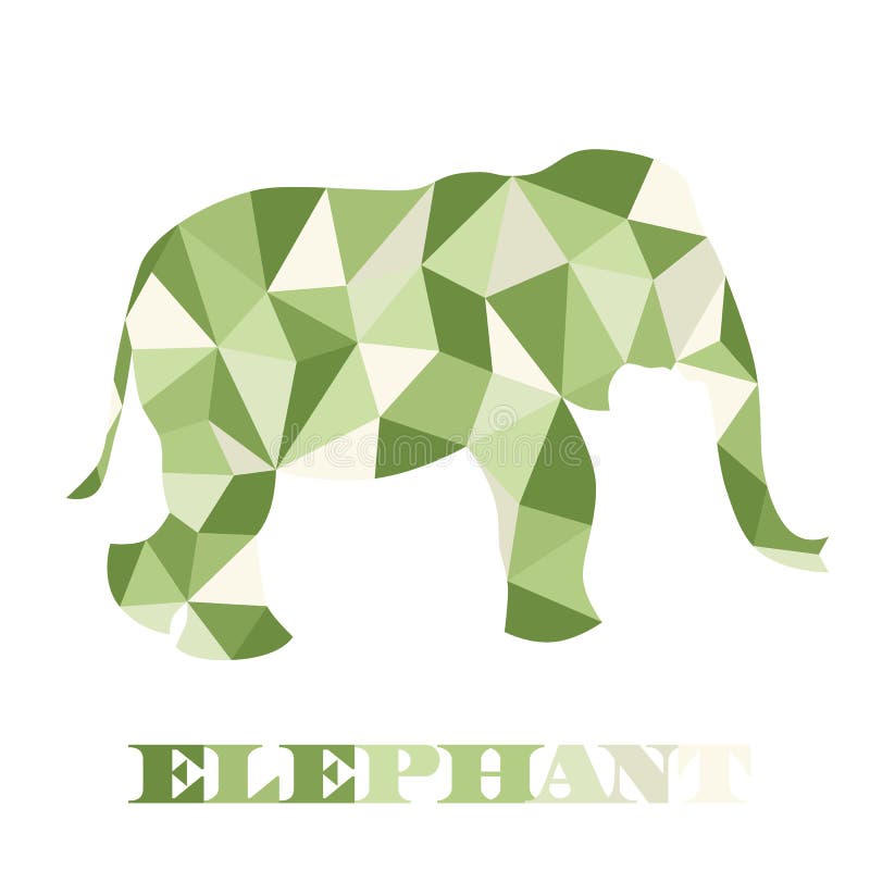Beautiful Elephant Abstract Low Poly Geometric Polygon Stock ...