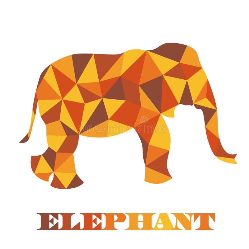 Beautiful Elephant Abstract Geometric Polygon Vector Stock Vector ...