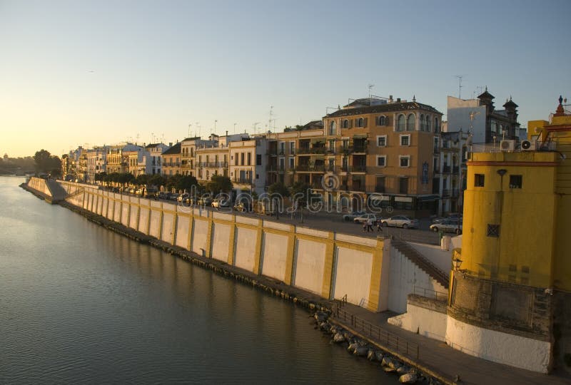 Beautiful Embankment in Seville Stock Photo - Image of plaza, spain ...