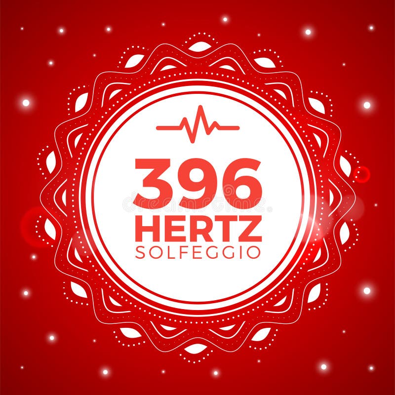 Beautiful Emblem of 396 Hertz. Solfeggio Frequency Stock Illustration ...