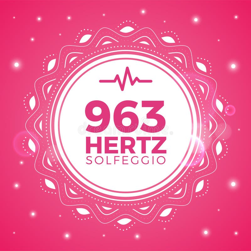 Beautiful Emblem of 963 Hertz. Solfeggio Frequency Stock Illustration ...