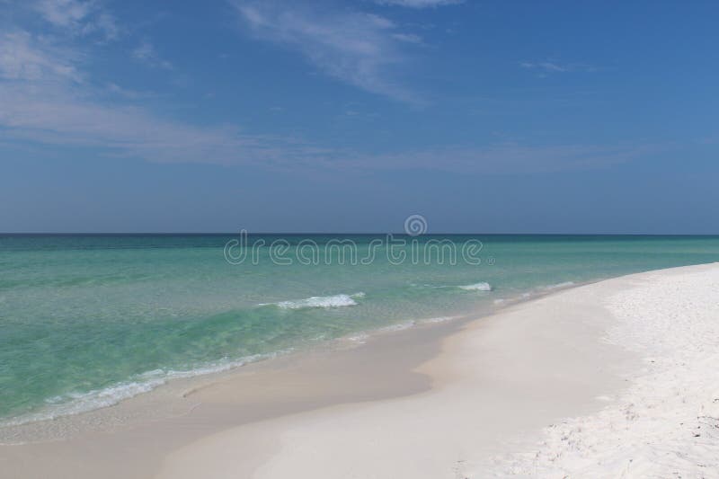 Beautiful Emerald Water on Beach in Destin. Stock Image - Image of ...