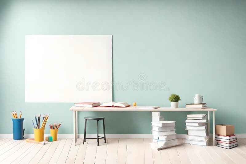 A Beautiful Empty Classroom with Modern Setup.featuring Desk, Chair ...