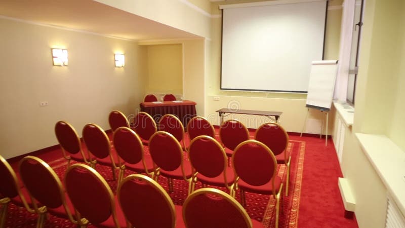 Beautiful Empty Conference Hall with a Red Carpet Stock Video - Video ...